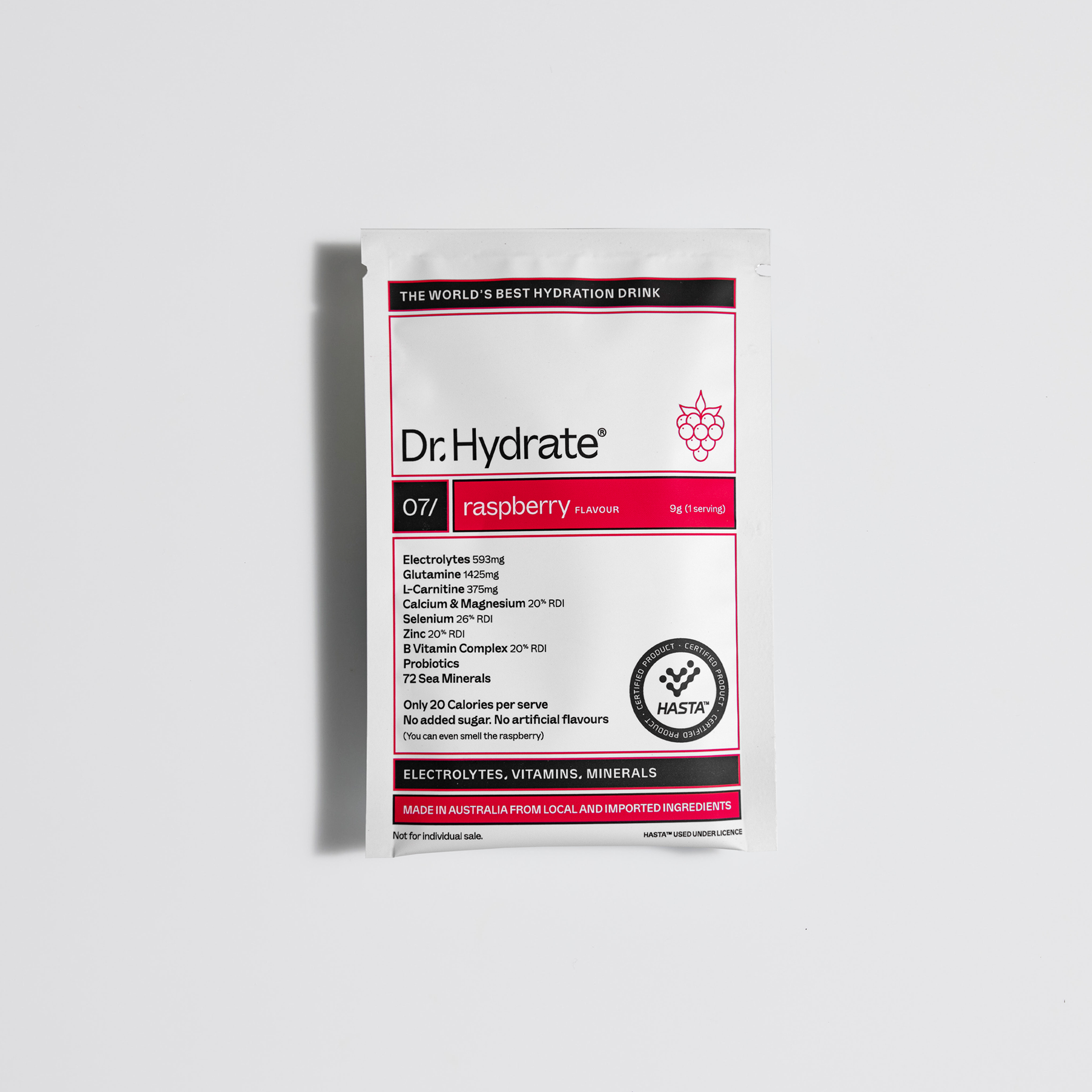 Dr. Hydrate Sachet Raspberry (Box 100) – Wholesale Dr. Hydrate